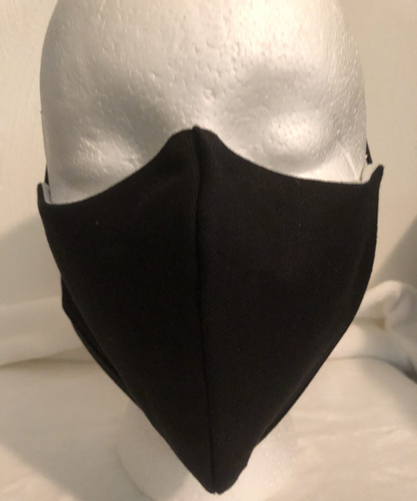 Black, 100% Cotton, Canvas Face Mask w/Elastic Straps - SweetB Designs